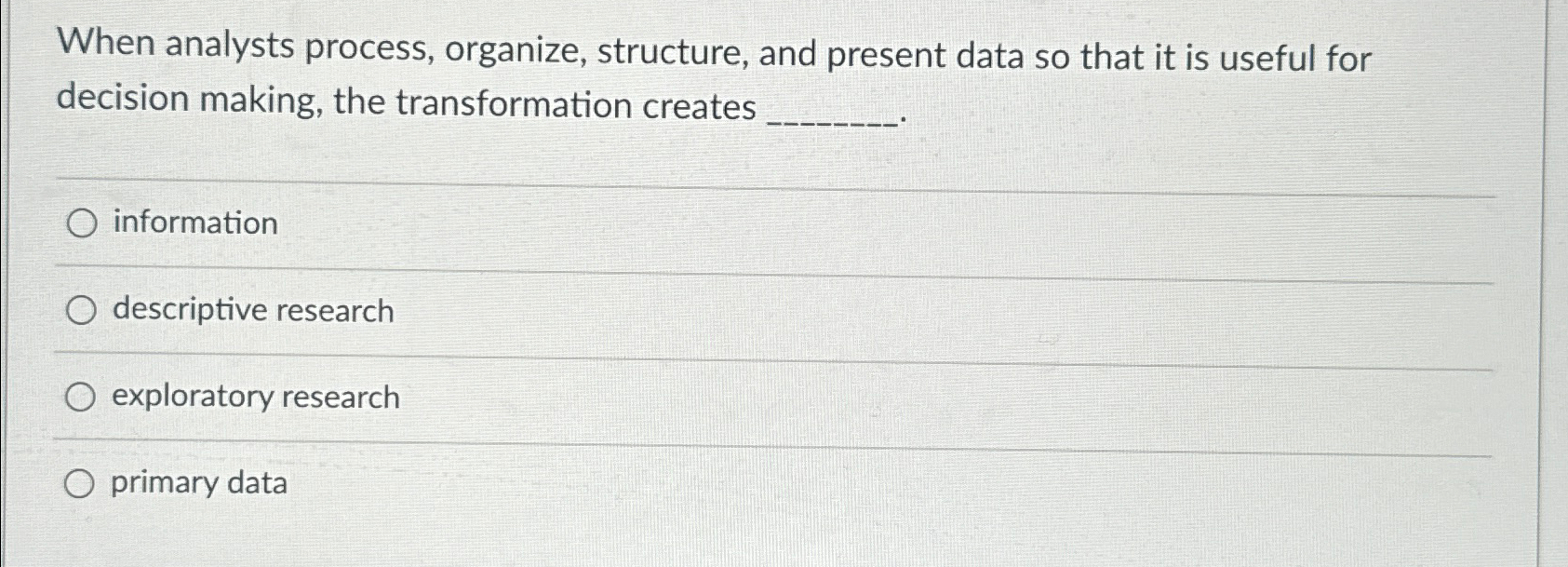 Solved When analysts process, organize, structure, and | Chegg.com