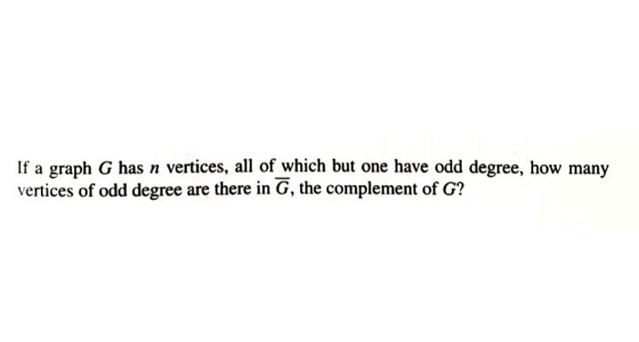 Solved If a graph G has n vertices, all of which but one | Chegg.com