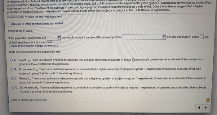 Solved In randomized, double-blind clinical trials of a new | Chegg.com