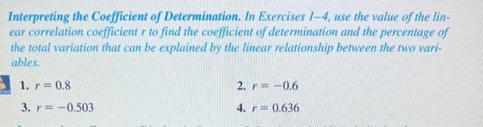 Solved Interpreting the Coefficient of Determination. In | Chegg.com