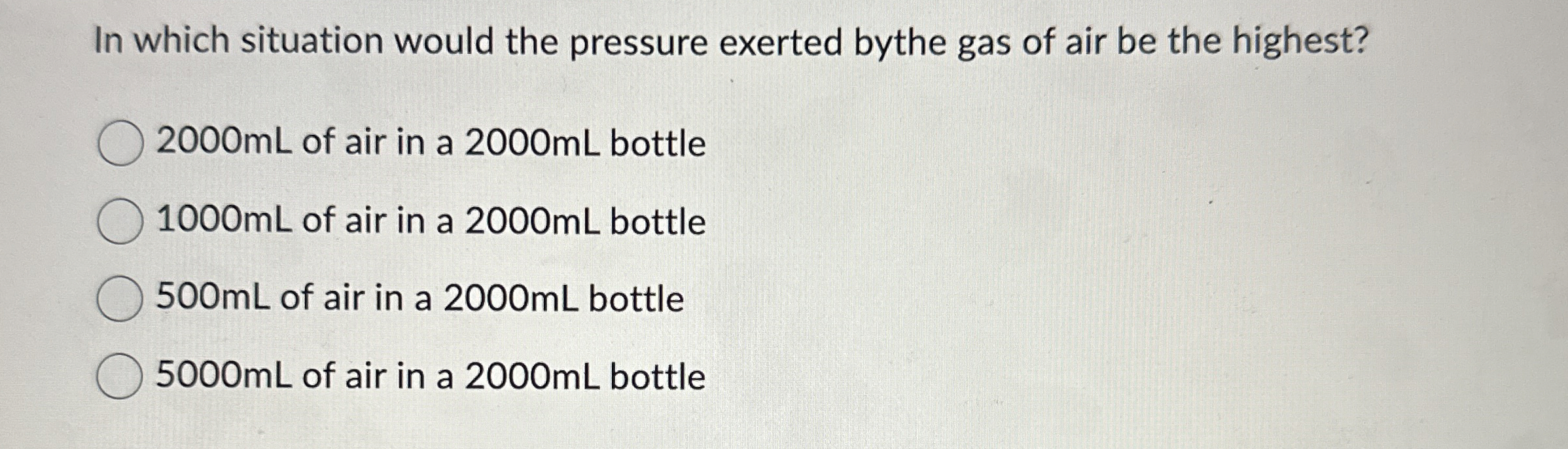 Solved In which situation would the pressure exerted bythe | Chegg.com