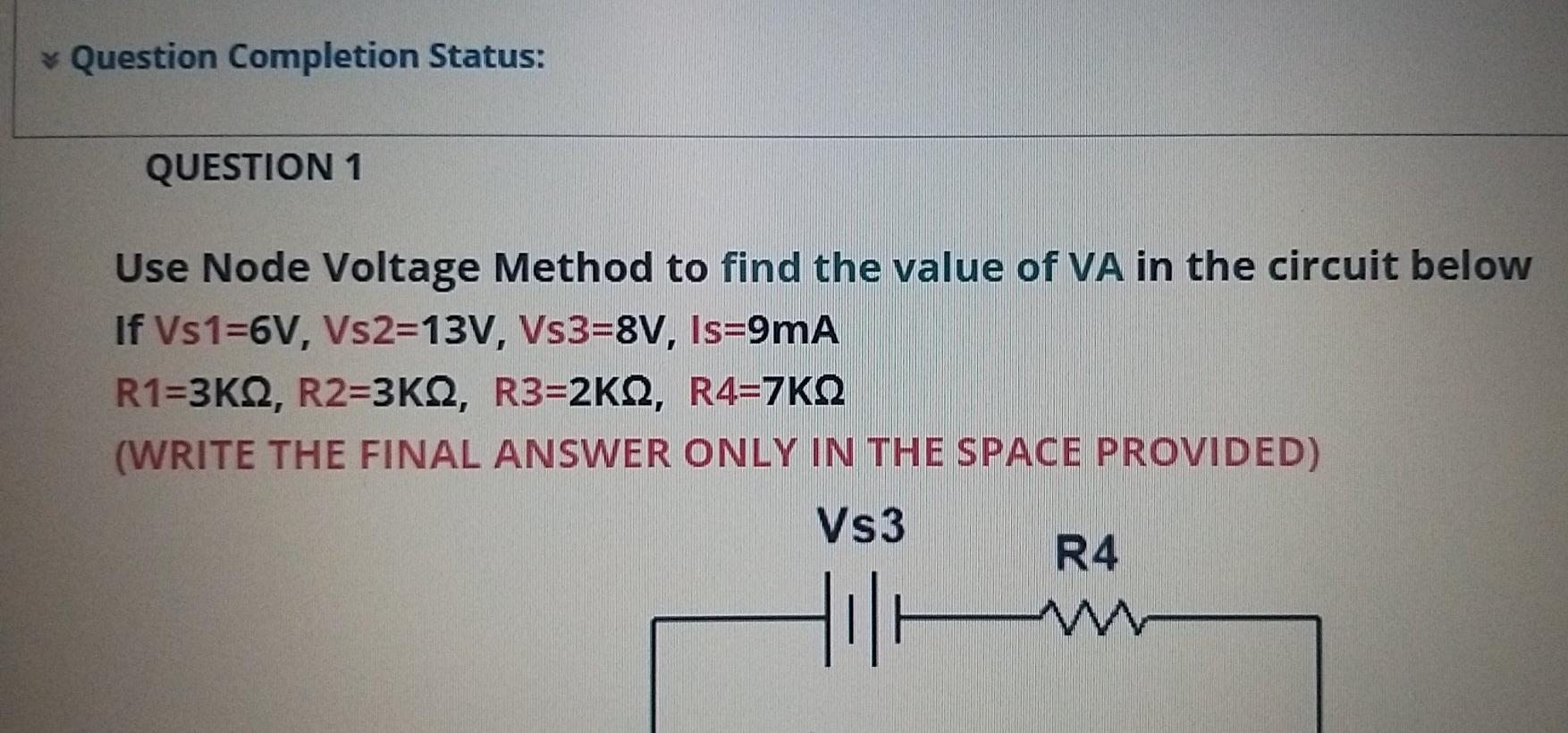 Solved Vs3 1111 R4 M Is R1 VA VB VC Vs1 R2 R3 Vs2 = | Chegg.com