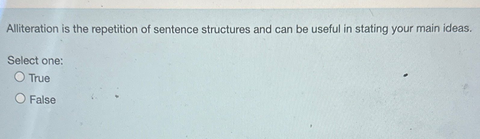 Solved Alliteration is the repetition of sentence structures | Chegg.com