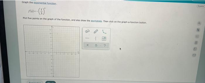Solved Graph the exponential function. (x)--(+)* Plot five | Chegg.com