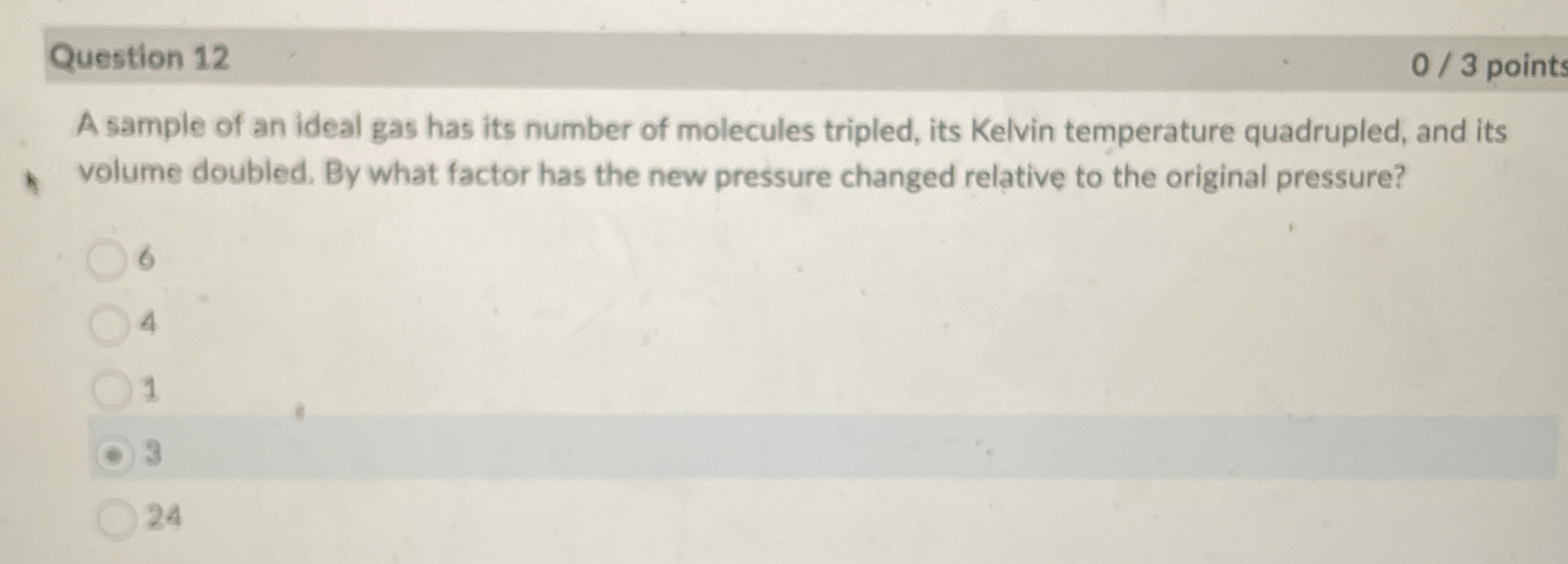 Solved Question 1203 ﻿pointsA sample of an ideal gas has its | Chegg.com