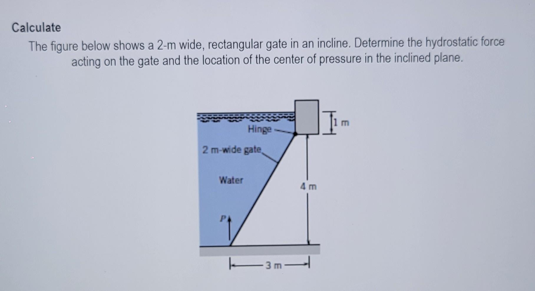 Solved Calculate The figure below shows a 2-m wide, | Chegg.com