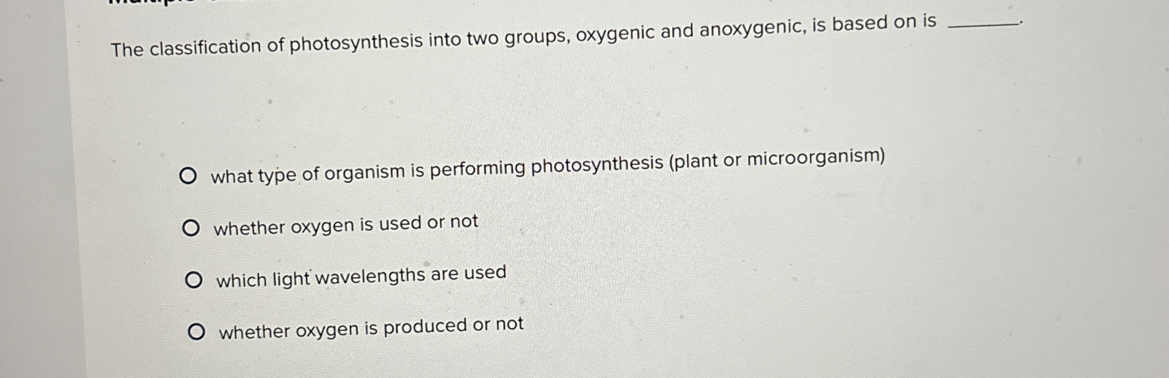Solved The classification of photosynthesis into two groups, | Chegg.com