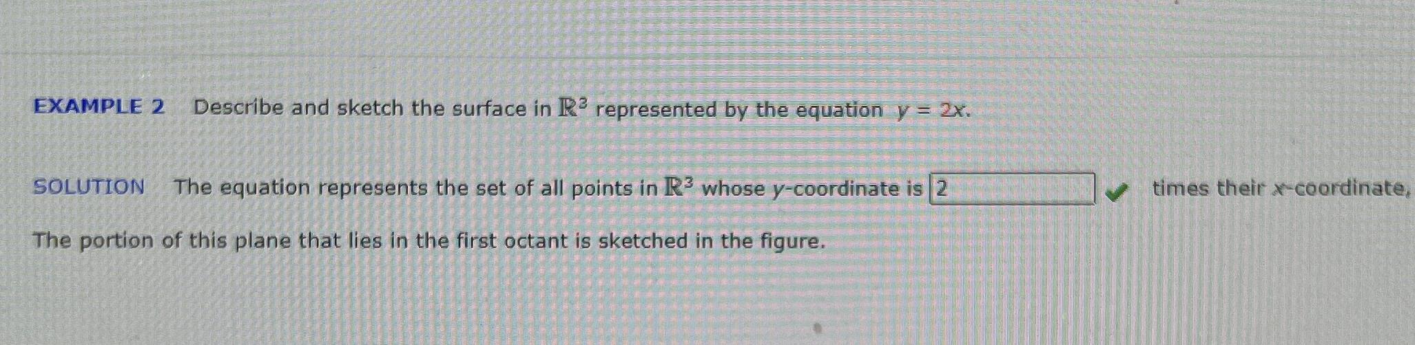 Solved EXAMPLE 2 ﻿Describe and sketch the surface in R3 | Chegg.com