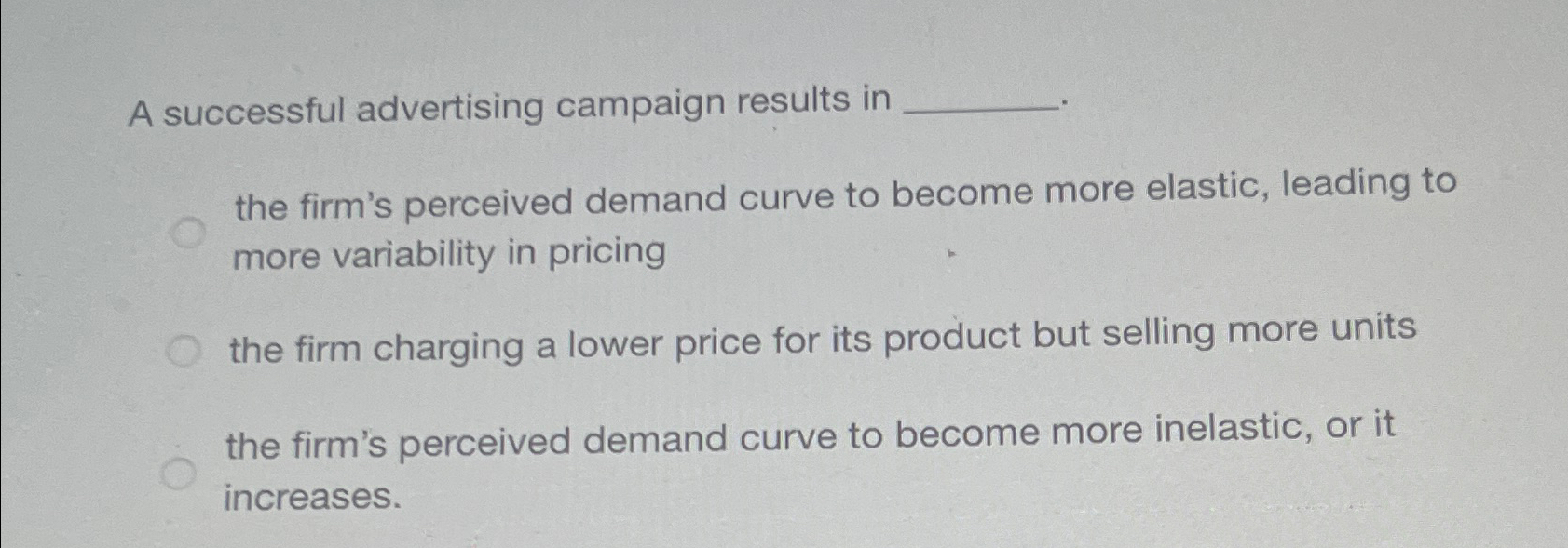 Solved A successful advertising campaign results inthe | Chegg.com