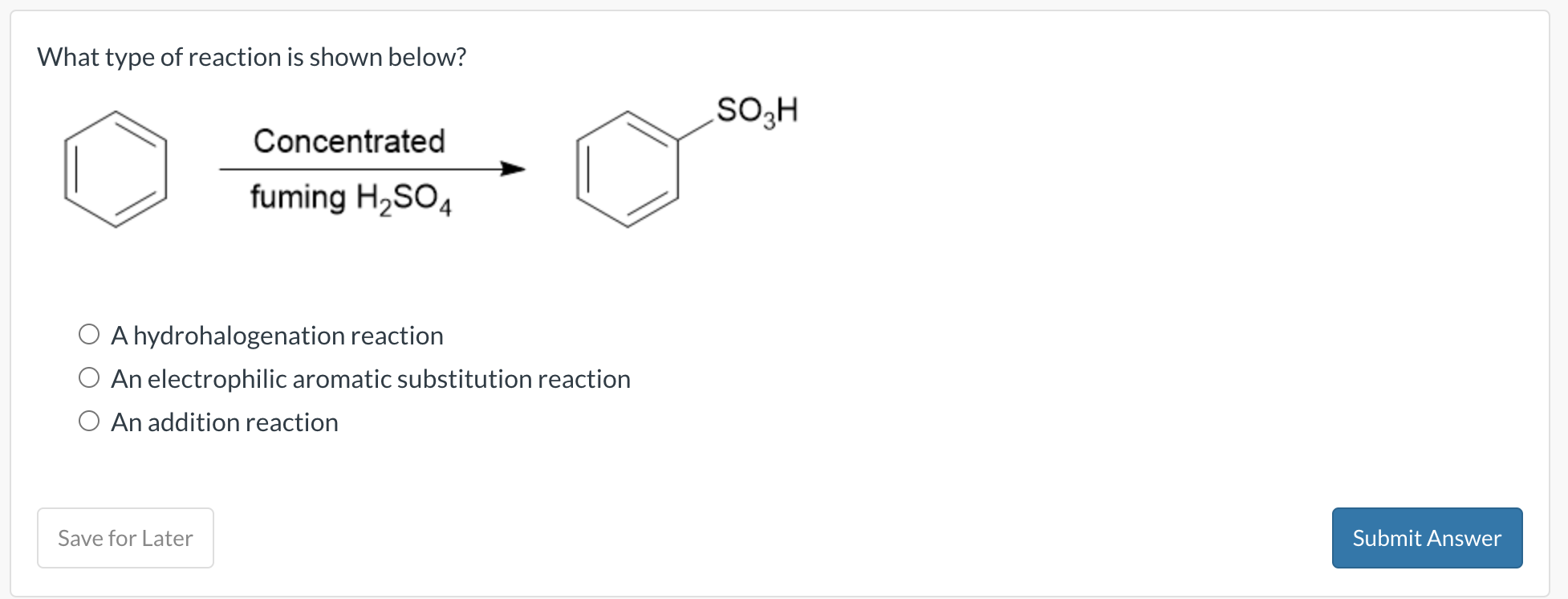 Solved What type of reaction is shown below?A | Chegg.com