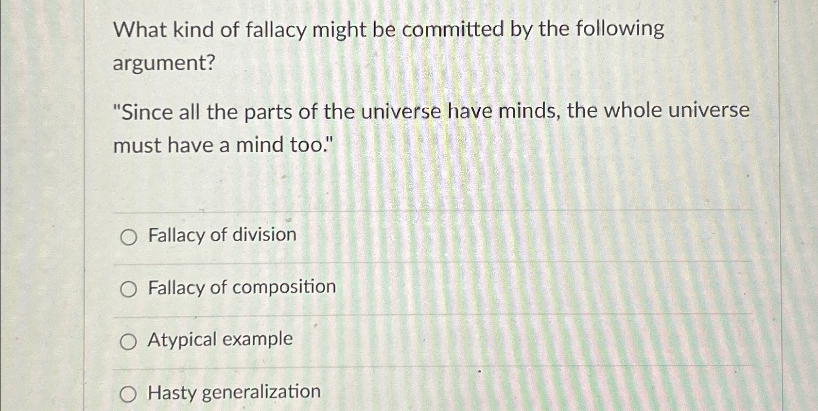 Solved What kind of fallacy might be committed by the | Chegg.com