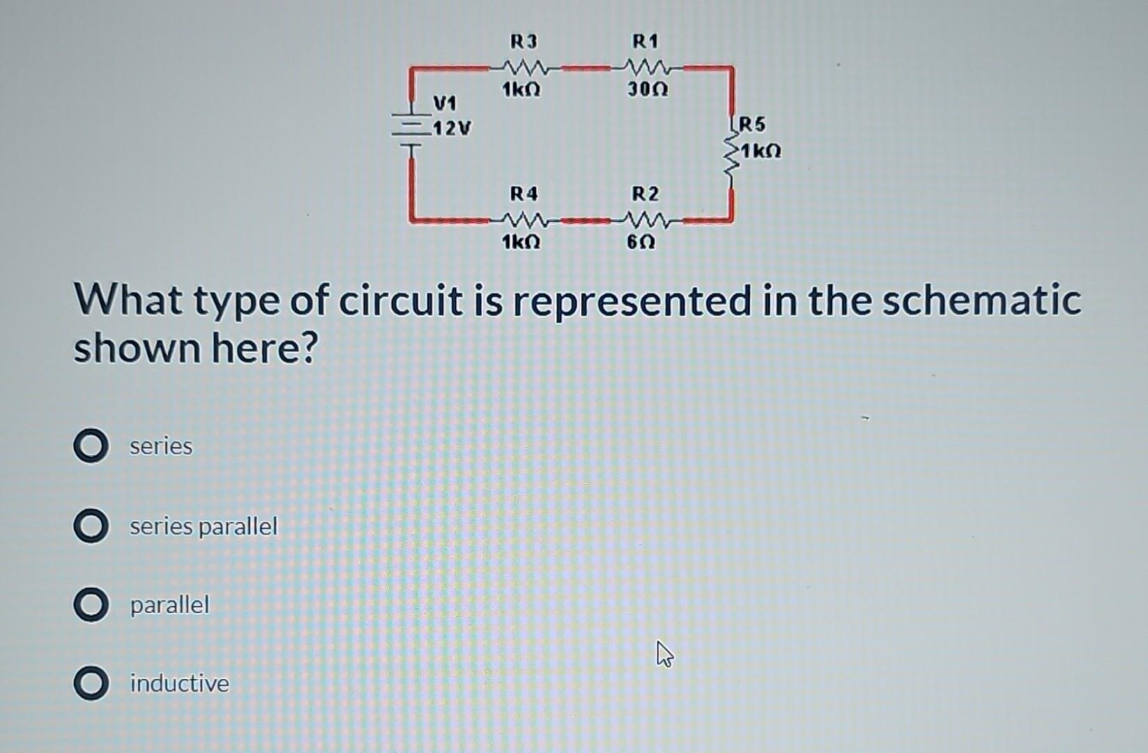 Solved V1 12V inductive O series parallel O series O | Chegg.com