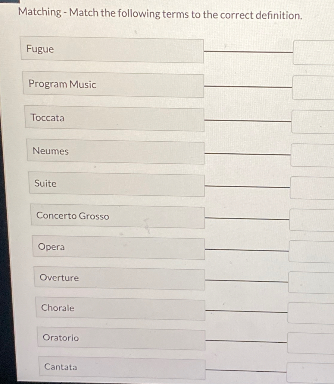 Solved Matching - ﻿Match the following terms to the correct | Chegg.com