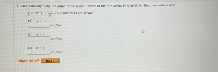 Solved A point is moving along the graph of the given | Chegg.com