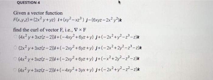 Solved Given a vector function | Chegg.com