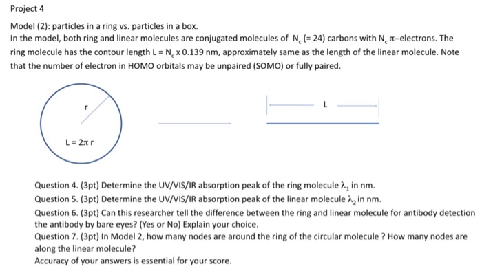 Project 4 Model (2): particles in a ring vs. | Chegg.com