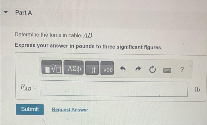 Solved The three cables support the 600-lb load as shown in | Chegg.com