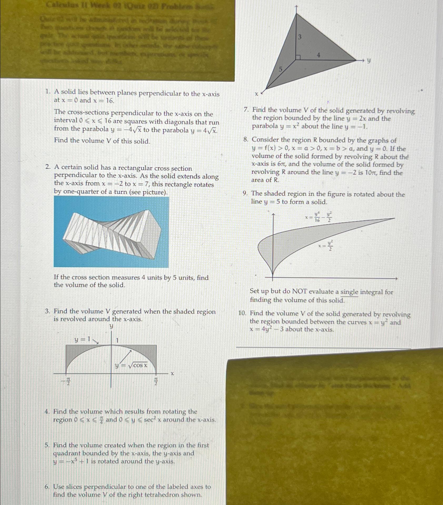 Solved Calculus two, i need help with disk and shell methods | Chegg.com