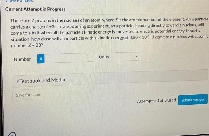 Solved There are Z protons in the nucleus of an atom, where | Chegg.com