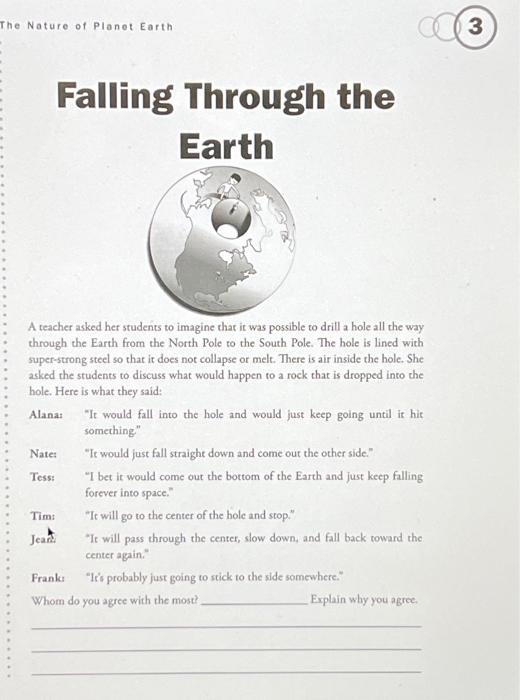 Solved The Nature of Planet Earth A teacher asked her | Chegg.com