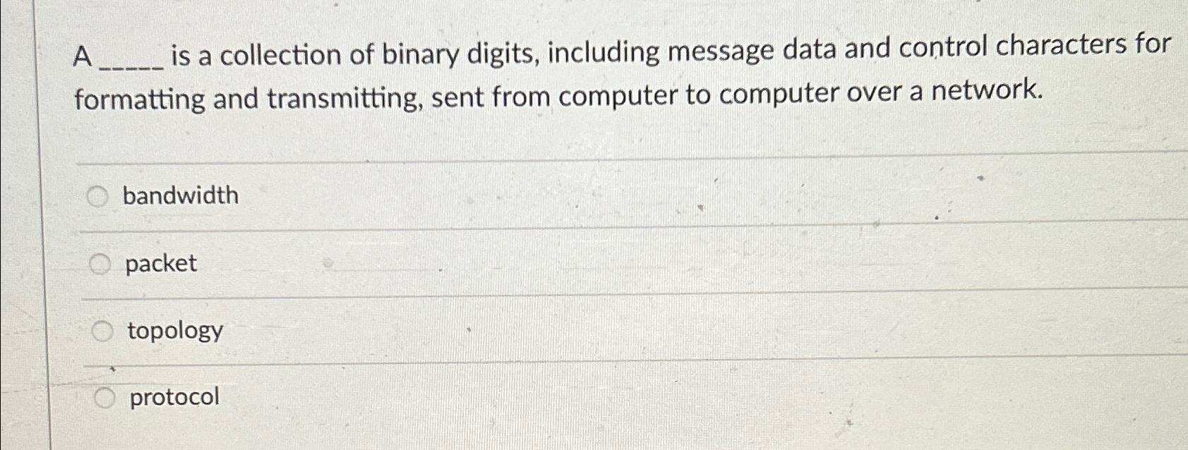 Solved A is a collection of binary digits, including message | Chegg.com