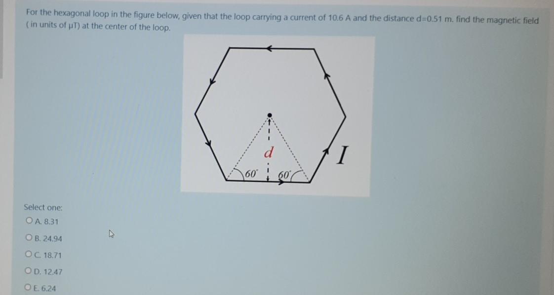 Solved For the hexagonal loop in the figure below, given | Chegg.com