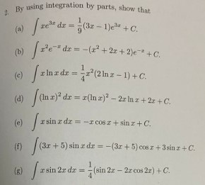 By ﻿using integration by ﻿parts, show | Chegg.com