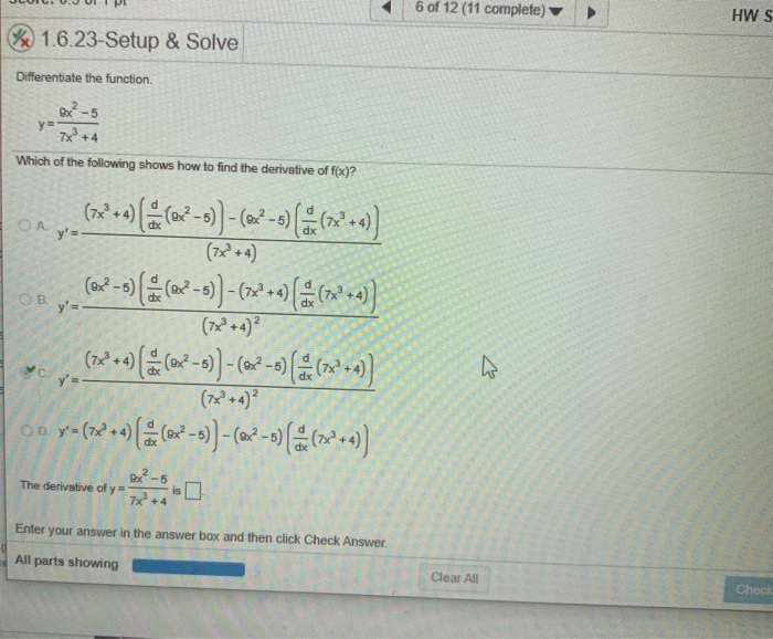 Solved 6 of 12 (11 complete) HWS * 1.6.23-Setup & Solve | Chegg.com