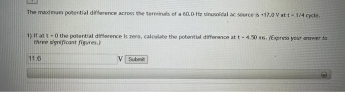 Solved The maximum potential difference across the terminals | Chegg.com