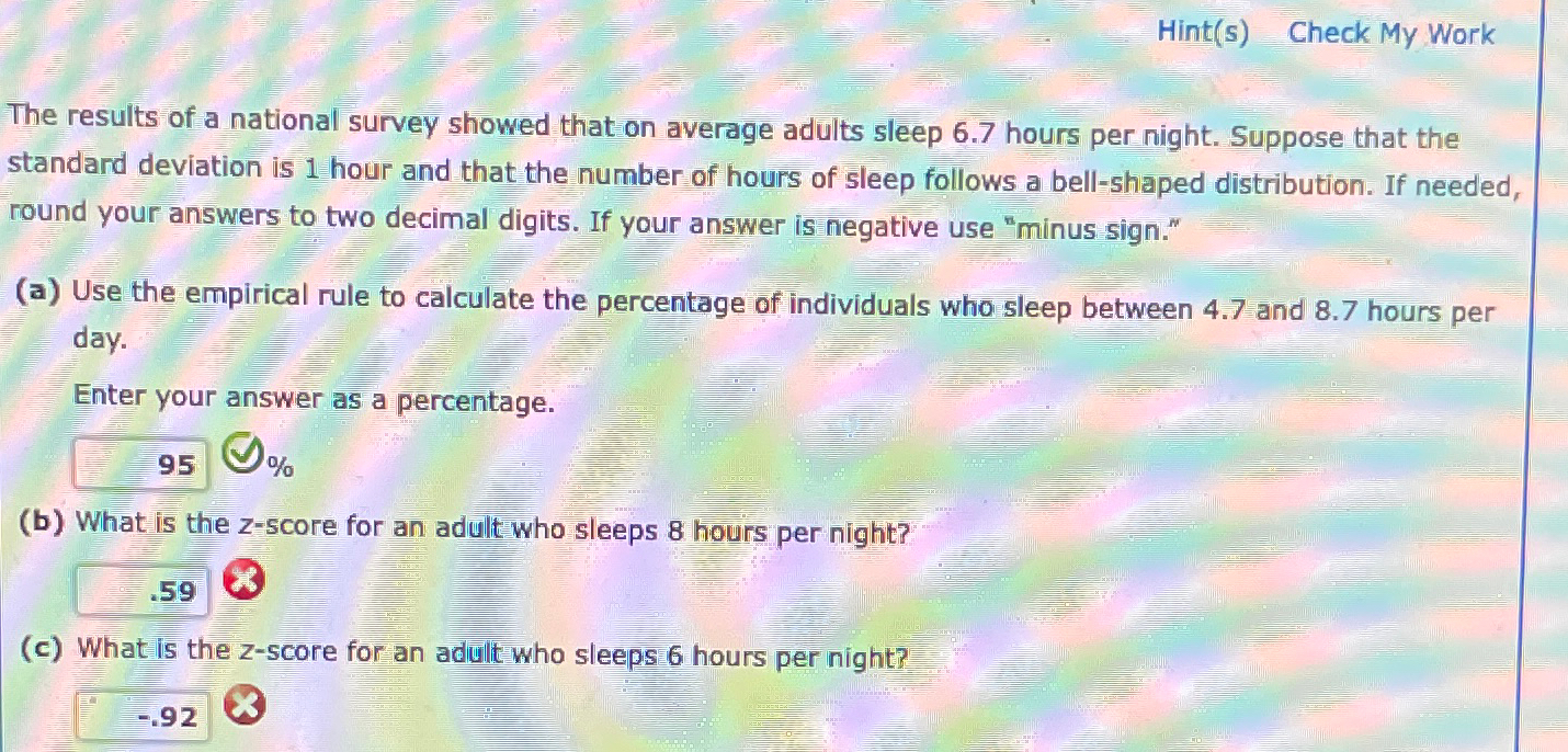 Solved Hint(s) ﻿Check My WorkThe results of a national | Chegg.com