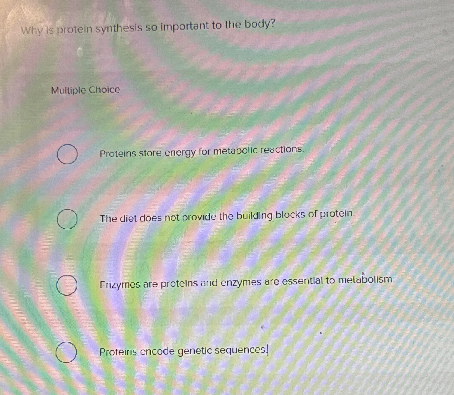 Solved Why is protein synthesis so important to the | Chegg.com