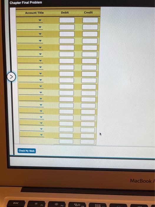Solved Comprehensive Problem 1 Part 2 and Part 3 The | Chegg.com