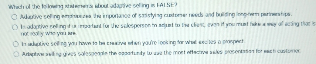 Solved Which of the following statements about adaptive | Chegg.com