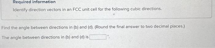 Required information Identify direction vectors in an | Chegg.com