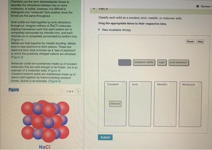 Solved Review ΓΗΠΑ Classify each solid as a covalent, ionic, | Chegg.com