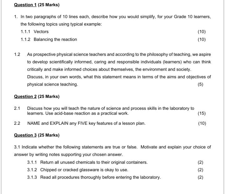 Solved Question 1 (25 Marks) 1. In two paragraphs of 10 | Chegg.com