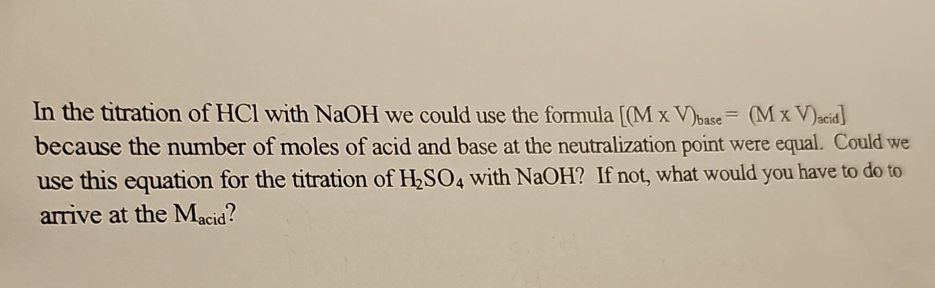 Solved In the titration of HCl with NaOH we could use the | Chegg.com