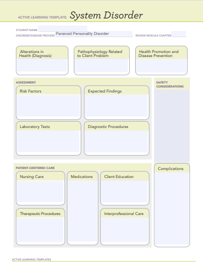 Solved PLease fill out the ATI template sSystem Disorder for | Chegg.com