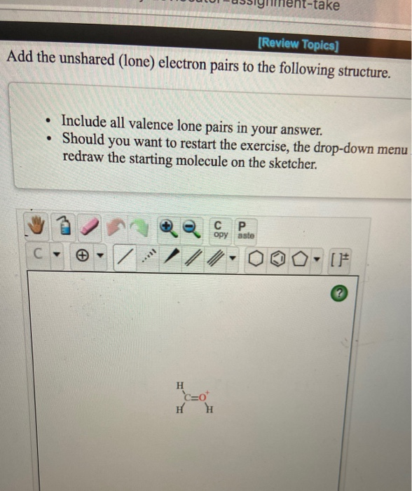 Solved ake [Review Topics] Add the unshared (lone) electron | Chegg.com