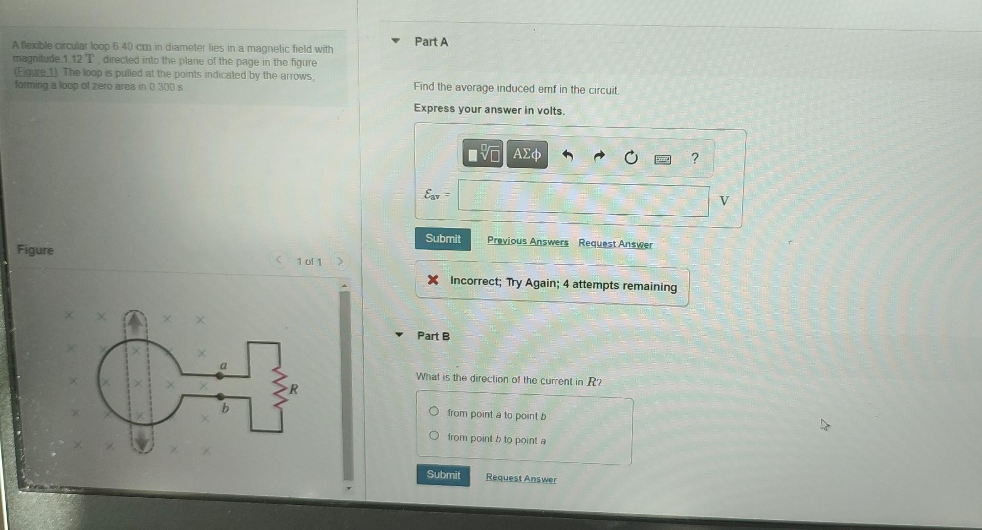 Solved A flexible circular loop 6.40 cm in diameter lies in | Chegg.com