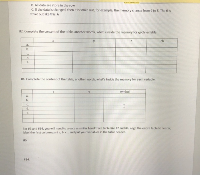 Homework 3 - Input/Output with Hand Trace Tables | Chegg.com