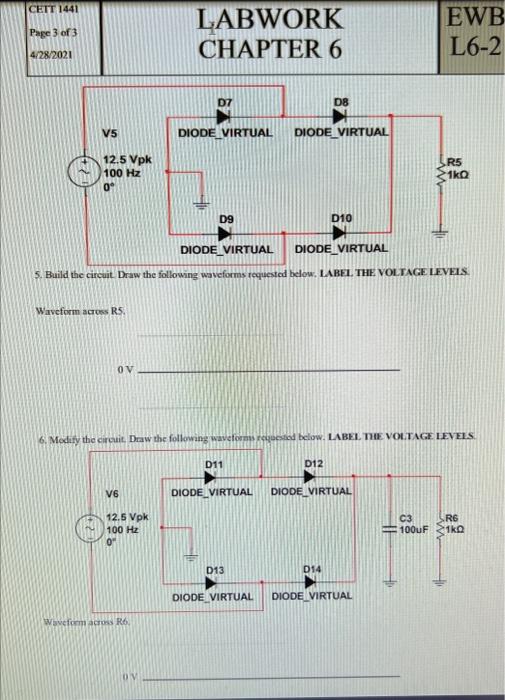 Solved 2. Modify the circuit. Draw the following waveforms | Chegg.com