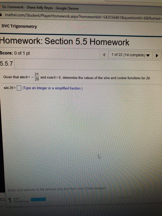 Solved Do Homework- Shane Kelly Reyes - Google Chrome - | Chegg.com