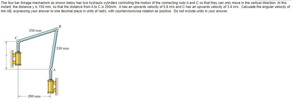 Solved The four bar linkage mechanism as shown below has two | Chegg.com