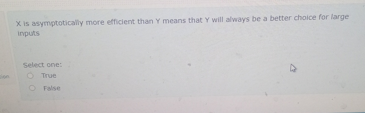 Solved x ﻿is asymptotically more efficient than Y ﻿means | Chegg.com