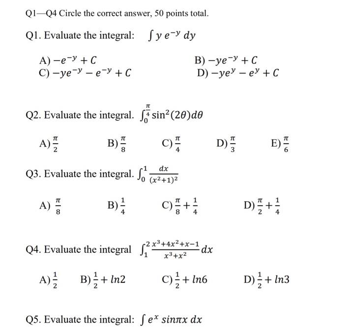 Solved Q1-Q4 Circle the correct answer, 50 points total. Q1. | Chegg.com Solved Q1-Q4 Circle the correct answer, 50 points total. Q1. | Chegg.com
