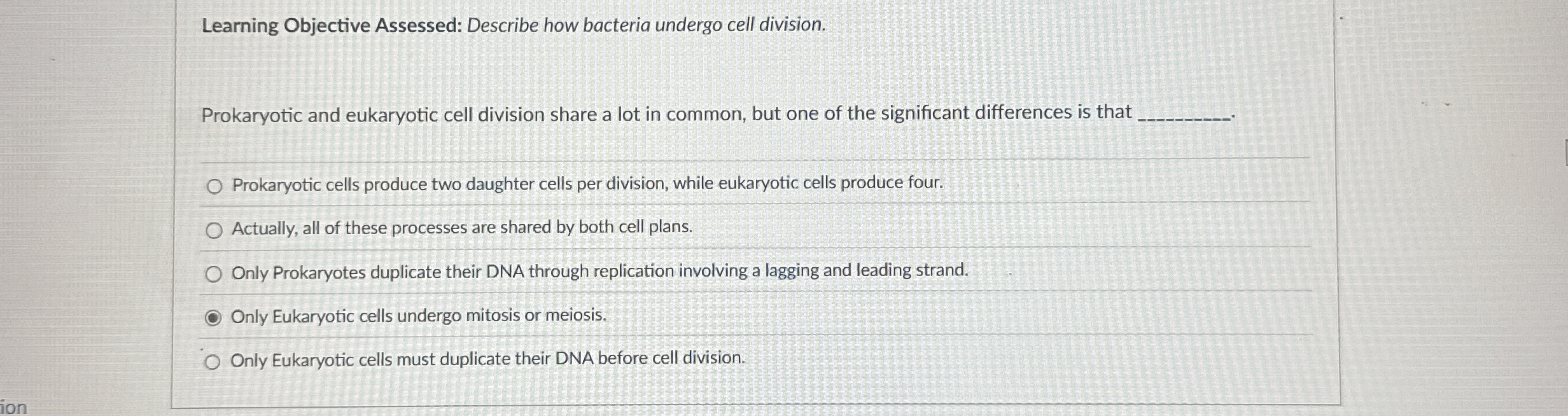 Solved Learning Objective Assessed: Describe how bacteria | Chegg.com