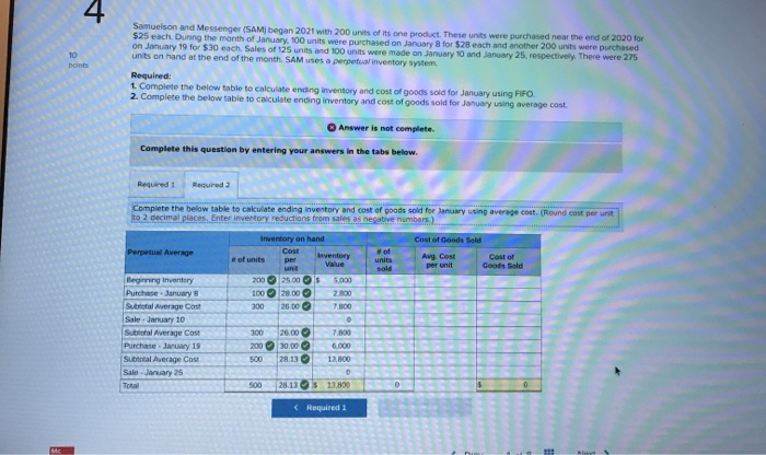 Solved HRn to questen Samuelson and Messenger (SAM) began | Chegg.com