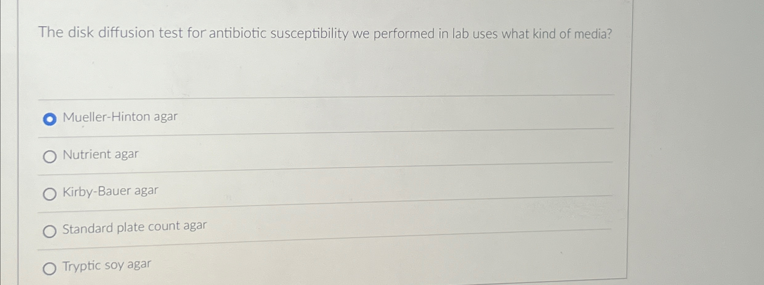 The disk diffusion test for antibiotic susceptibility | Chegg.com