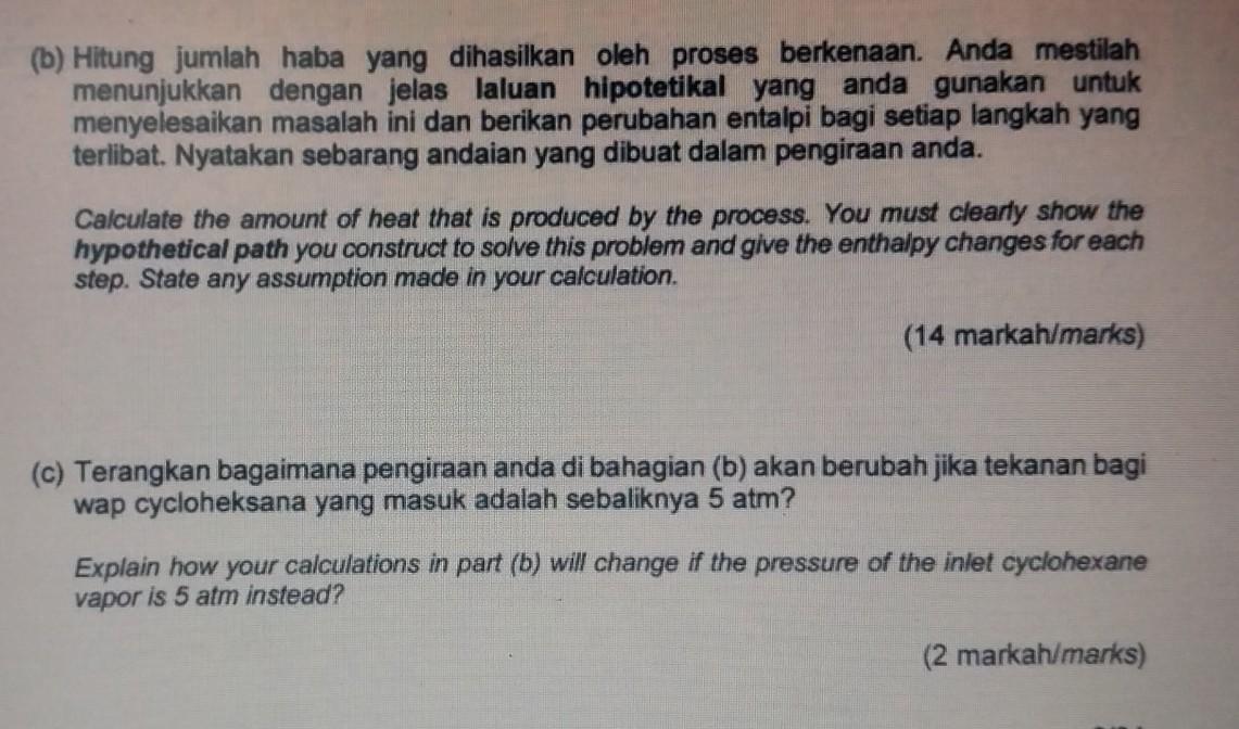 Solved On an industrial scale, cyclohexane is produced by | Chegg.com